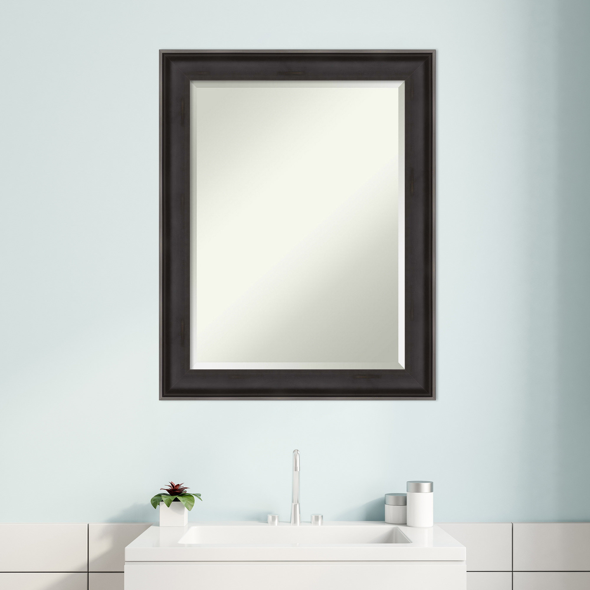Gracie Oaks Jefferies Beveled Distressed Mirror | Wayfair