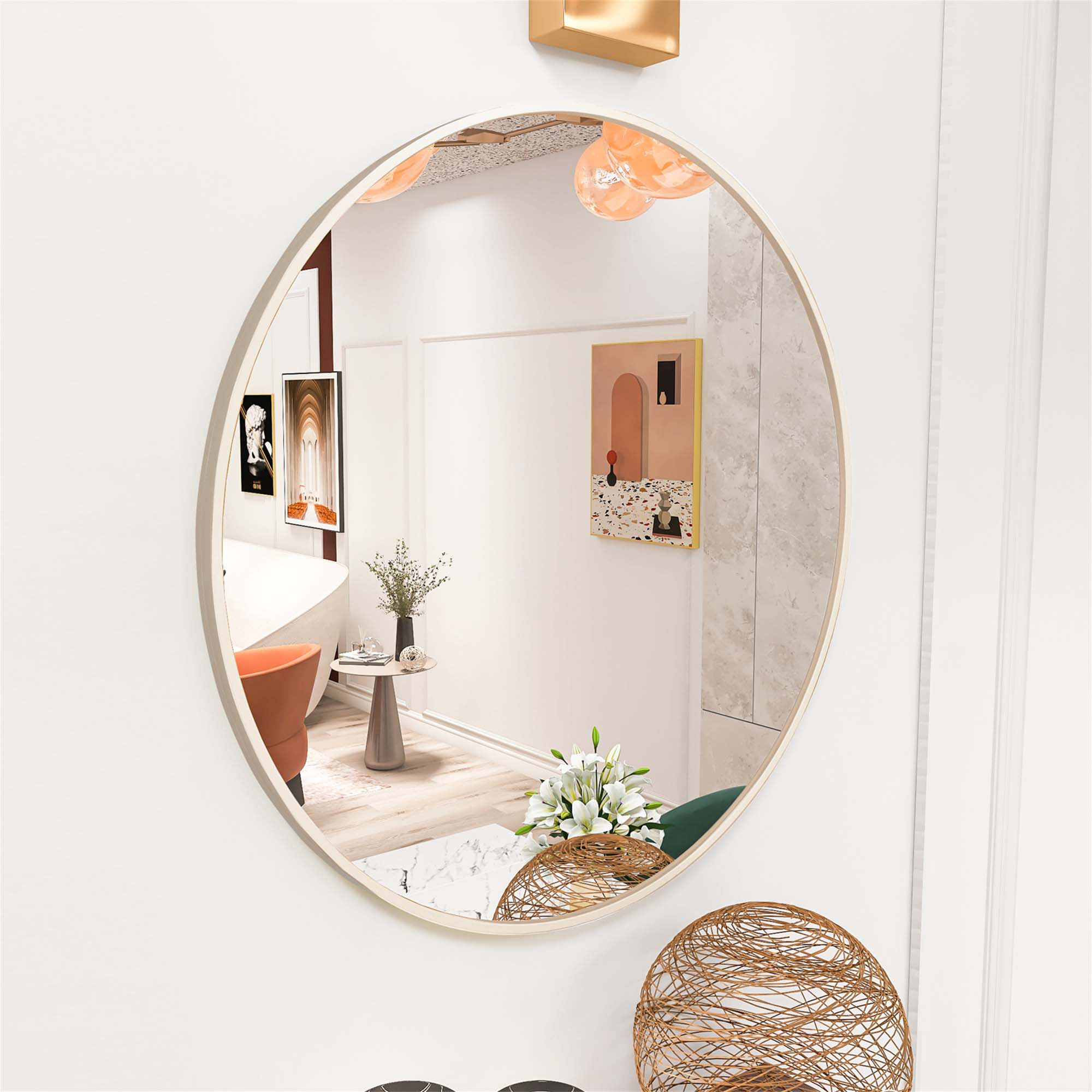 Latitude Run® Gaelyn Classic Round Shape Frame Circle Mirror & Reviews ...