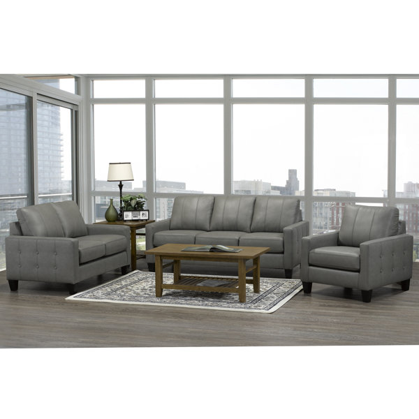 Orren Ellis Elbag Leather Living Room Set & Reviews | Wayfair