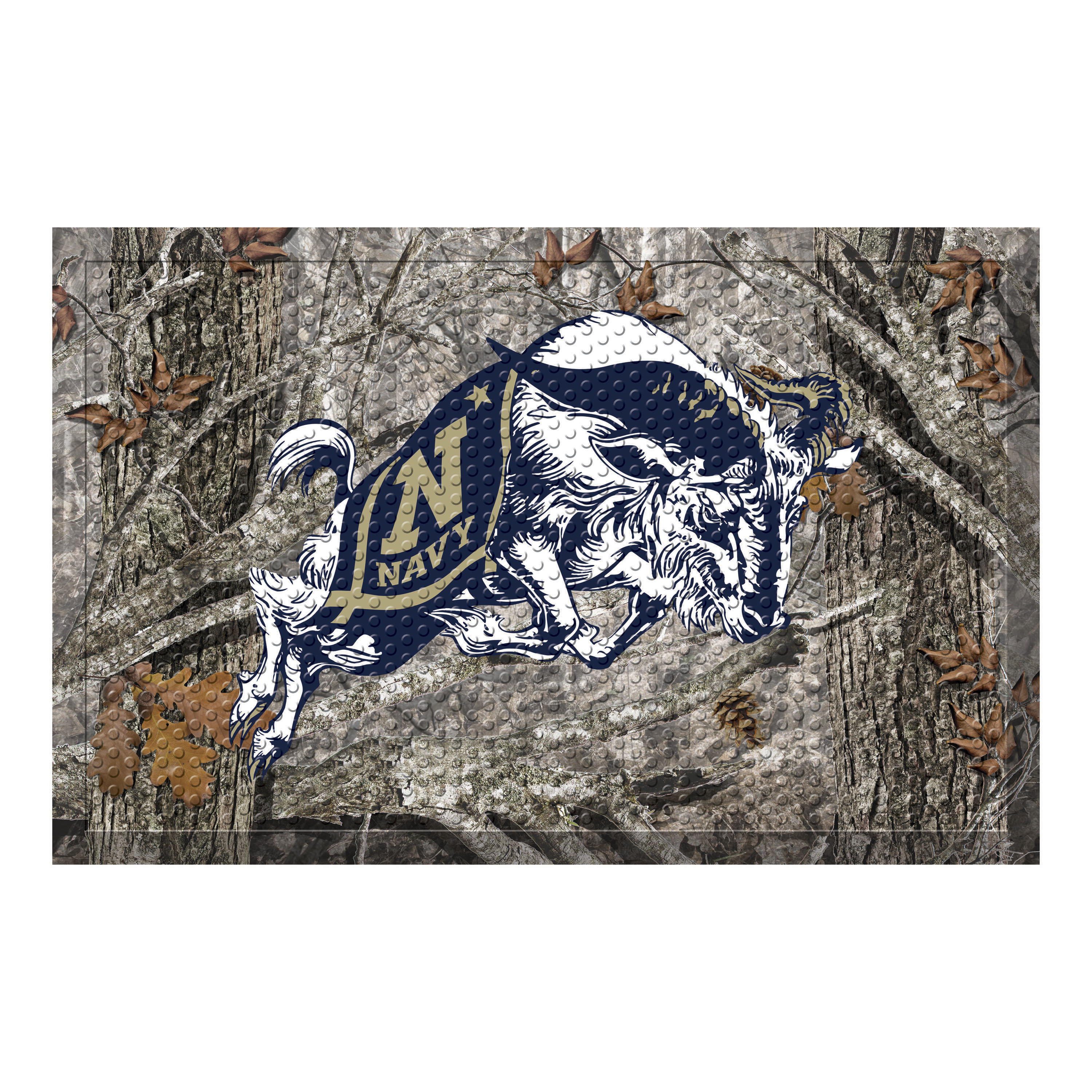 FANMATS Navy_Naval Academy Rubber Scraper Camo Door Mat | Wayfair