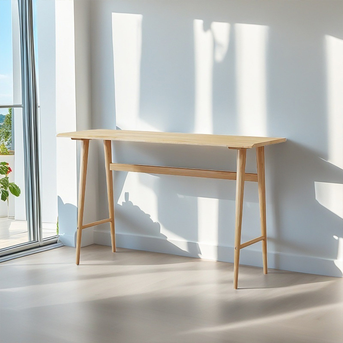 George Oliver Minimalist Solid Wood Ultra-Long Desk | Wayfair