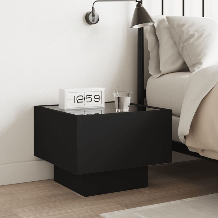 Ivy Bronx Bedside table with infinity LED 40 x 40 x 30cm | Wayfair.co.uk