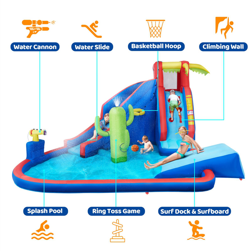 Yaheetech 15' x 13' Inflatable Water Slide with Air Blower & Reviews ...