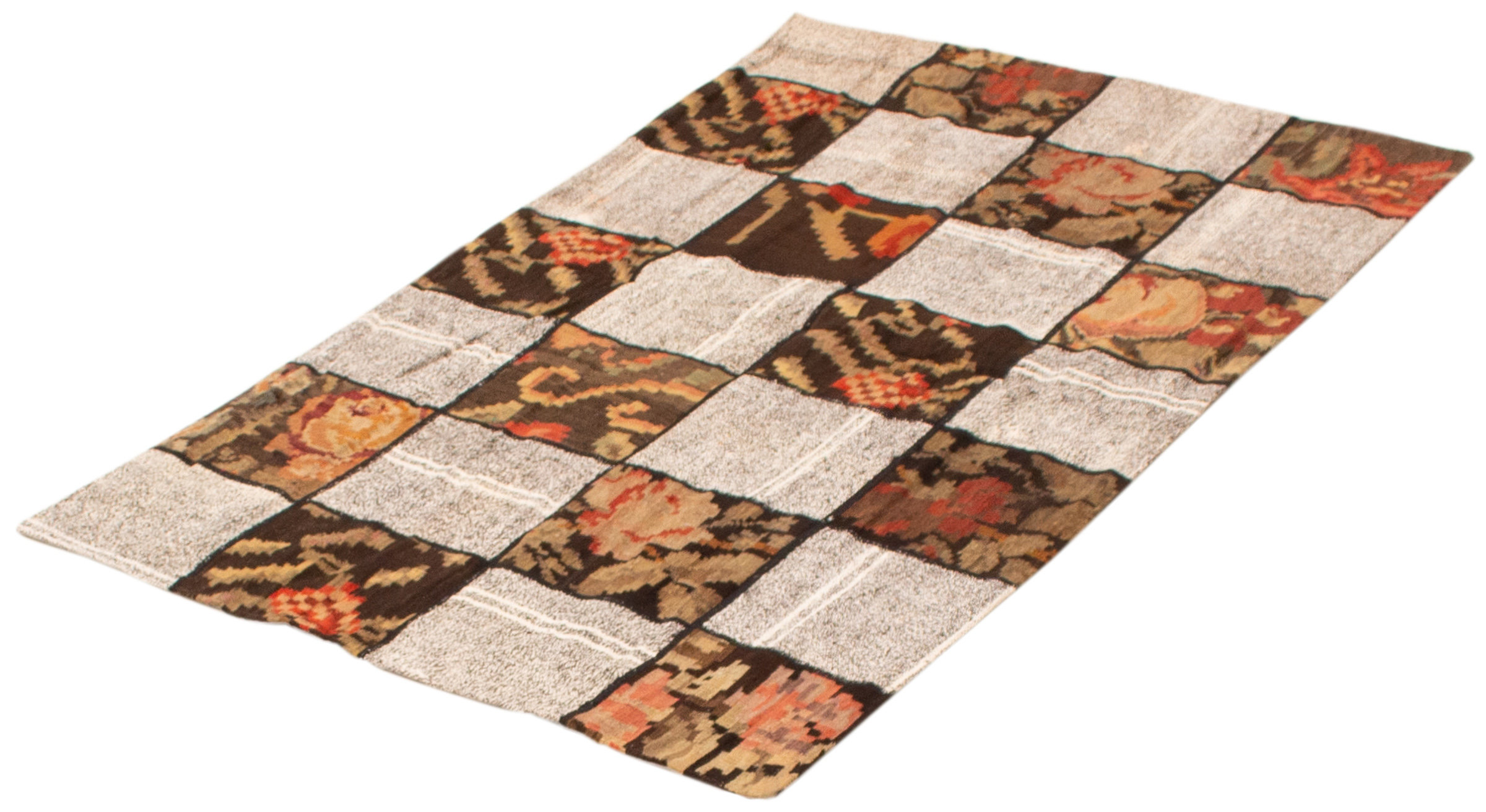 Rosalind Wheeler Alixzander Flatweave Wool Patchwork Rug | Wayfair