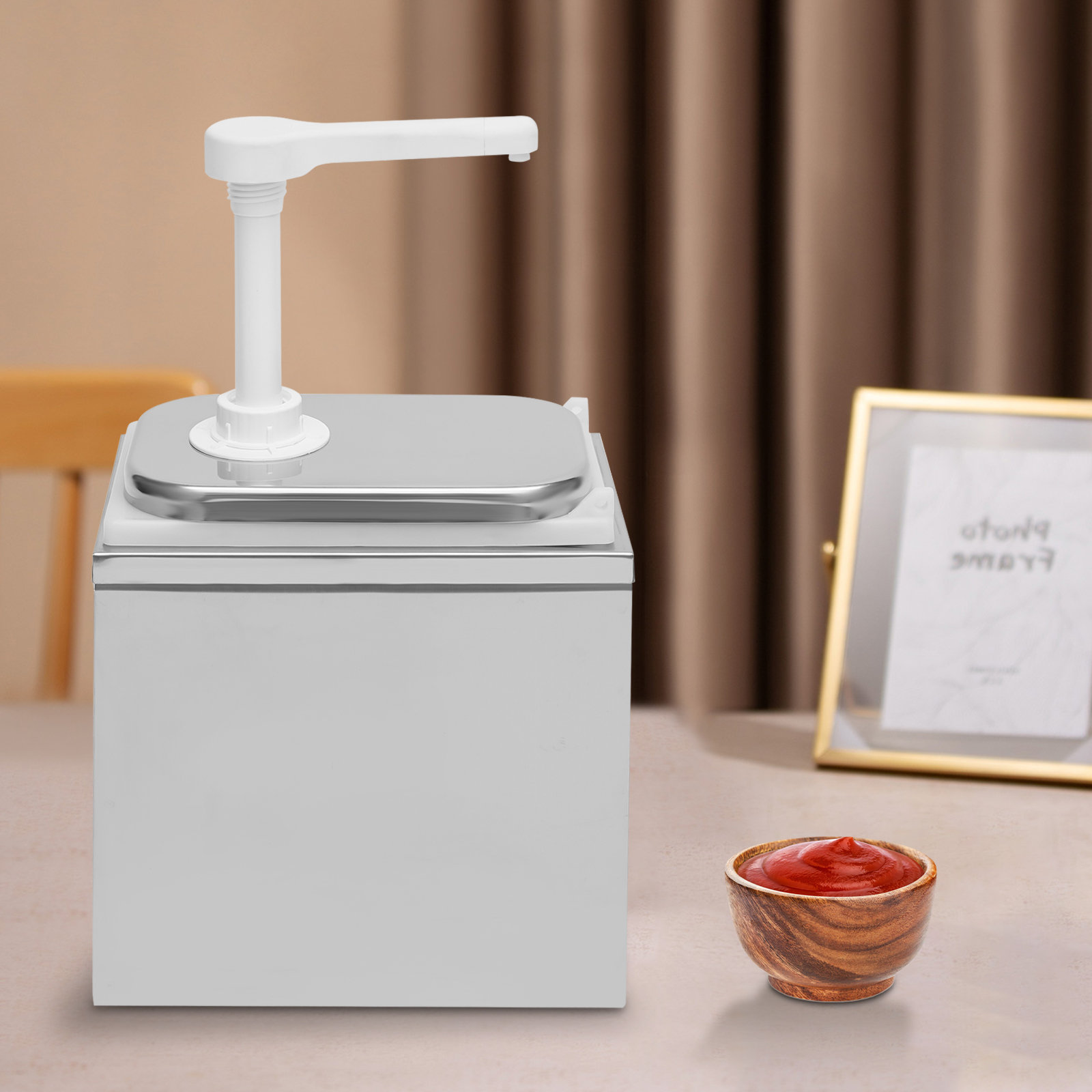 Prep & Savour Vickrey Stainless Steel Kitchen Sauce Pump Dispenser ...