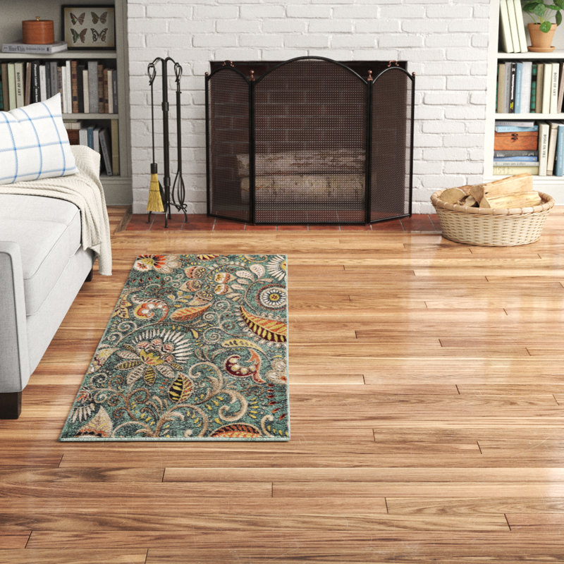 Charlton Home® Kasturi Performance Seafoam Green Rug & Reviews | Wayfair