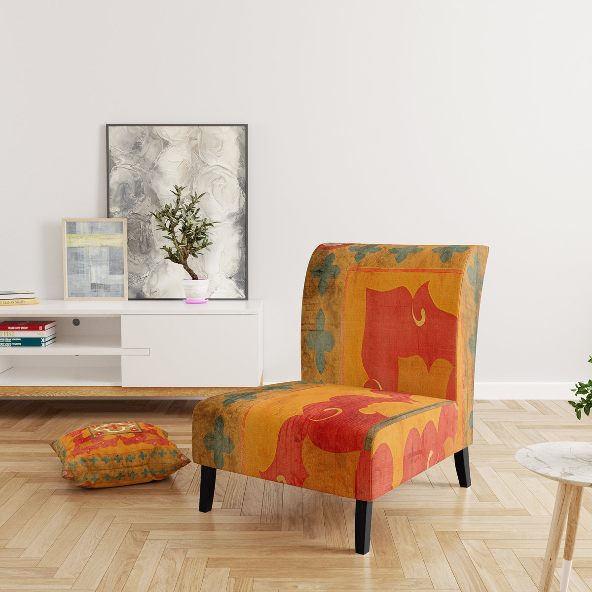 East Urban Home Moroccan Orange Tiles Collage II - Bohemian Chic ...