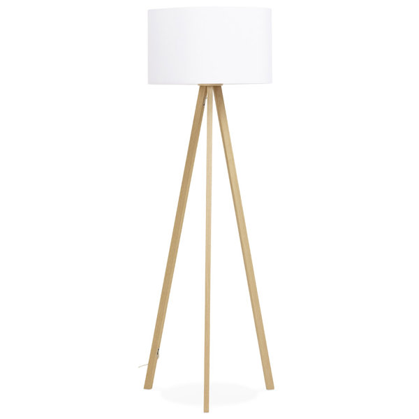 Mikado Living Trivet 159cm Natural Wood Tripod Floor Lamp & Reviews ...