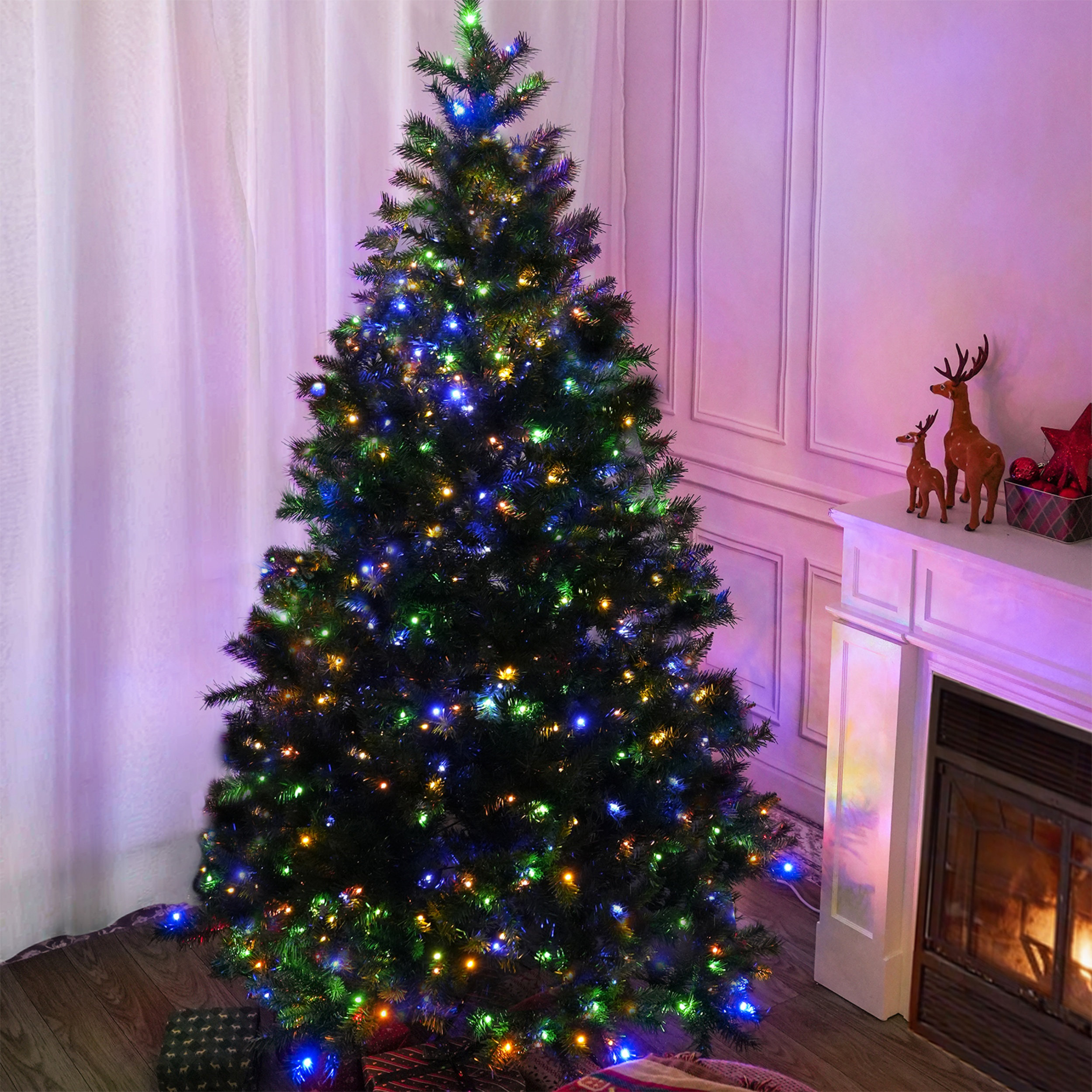 The Holiday Aisle® Riva 6'/7' Pre-lit Lighted Artificial Christmas Tree ...