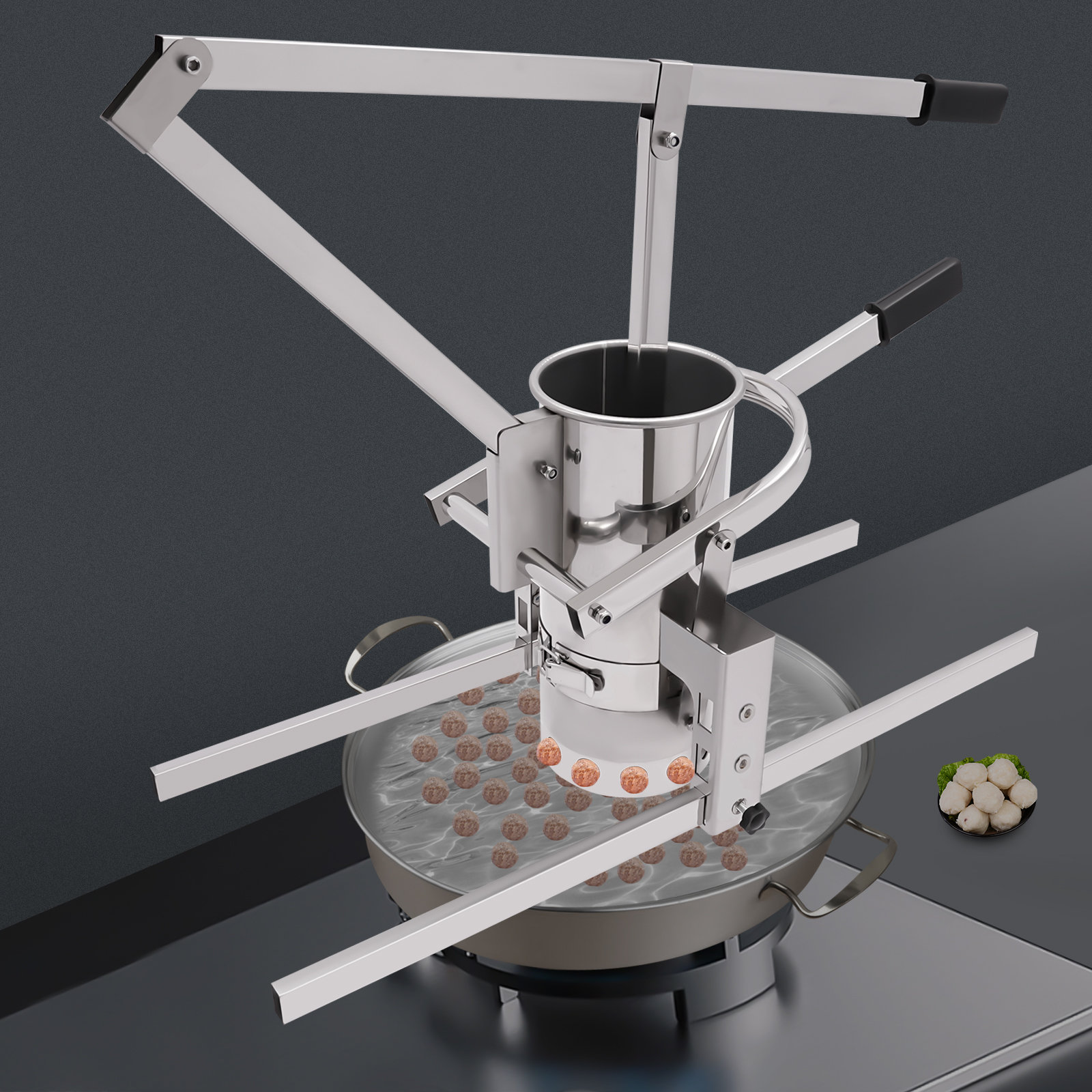 JOYDING Commercial Manual Meatball Making Machine Adjustable Height ...