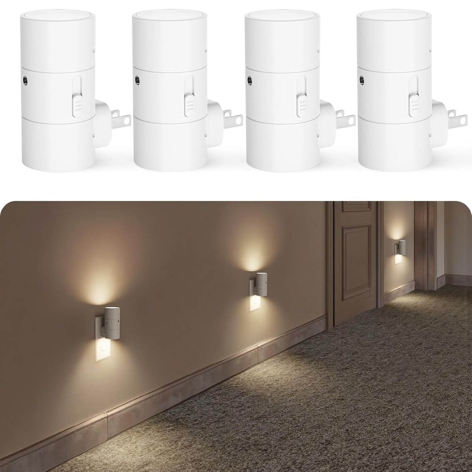 SORMIA Dimmable Led Night Lights Plug into Wall, Adjustable Brightness ...