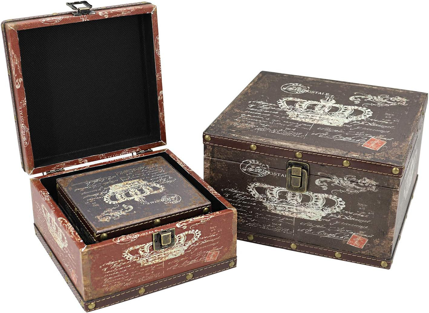 Astoria Grand Wood Storage Box Set Of 3, Vintage Decorative Nesting ...