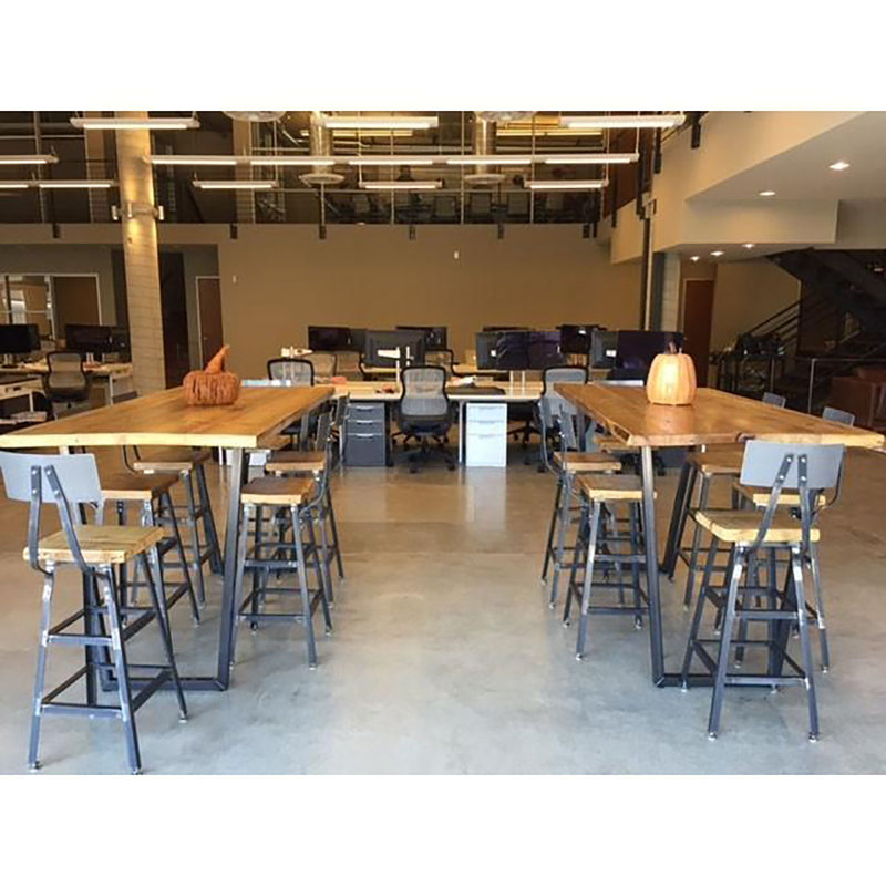 Foundry Select Doron Solid Wood Top Metal Base Dining Table & Reviews ...