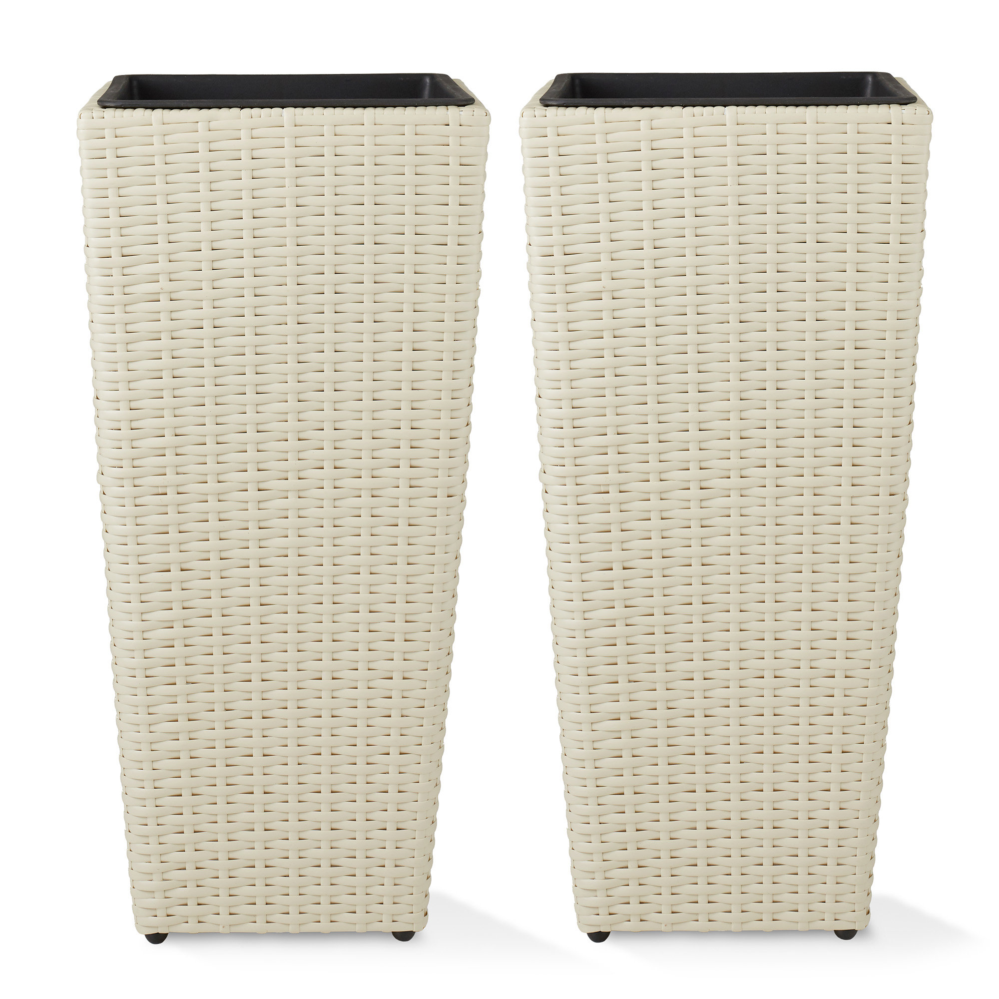 Casafield Set of 2 Tall Outdoor Planters with Removable Flower Plant ...
