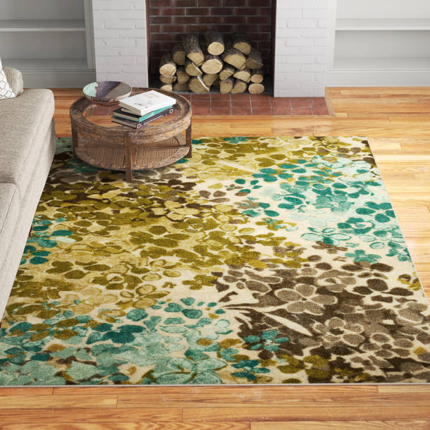 Andover Mills™ SantaCruz Floral Tufted Orange/Green Area Rug & Reviews ...