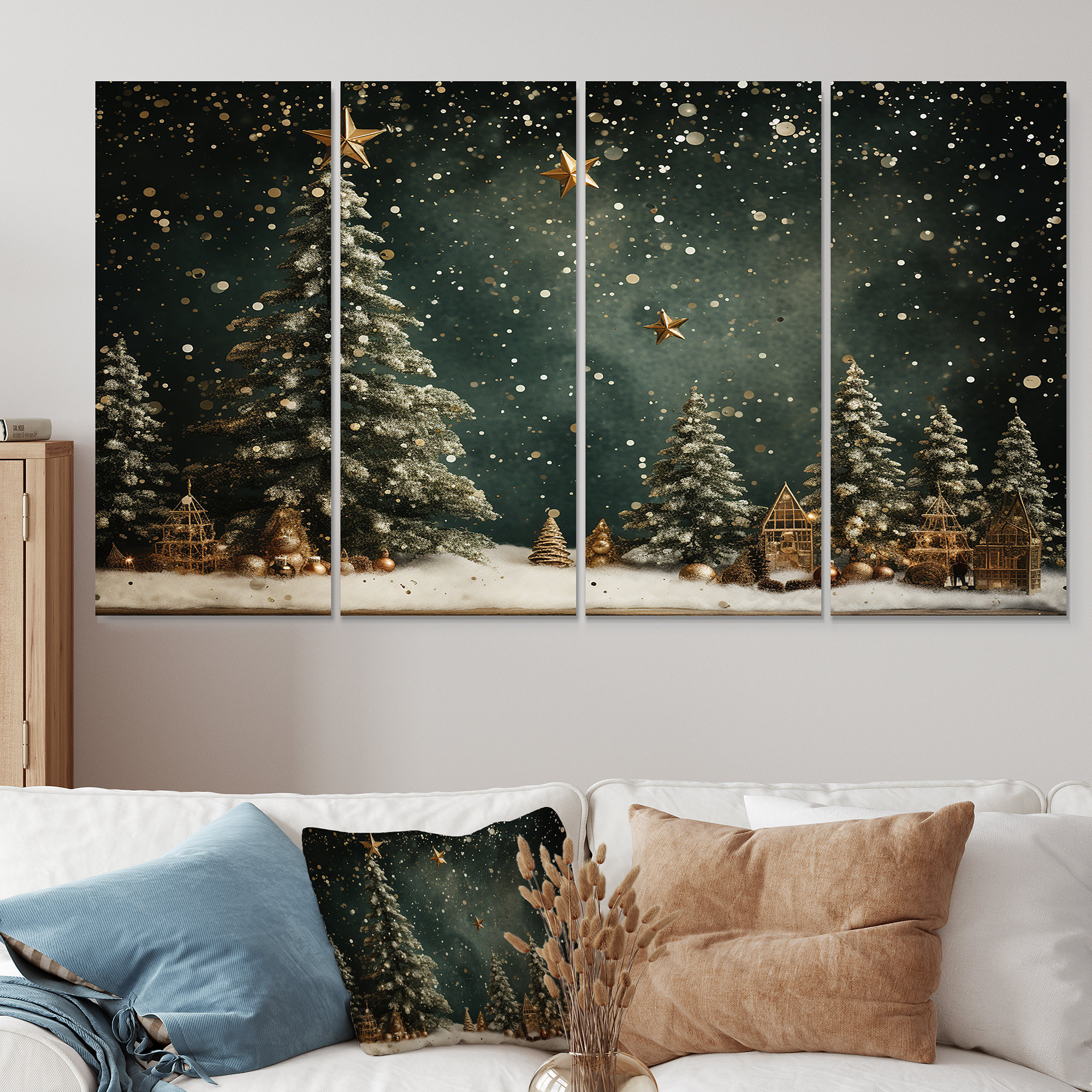 The Holiday Aisle® Green Christmas Pine Tree Decor - Tree Pine 4 Piece ...