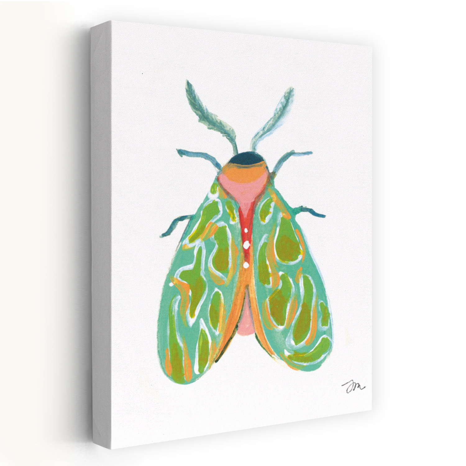 Rosalind Wheeler Fancy Moth I - Contemporary Moth Vibrant Insect Art ...