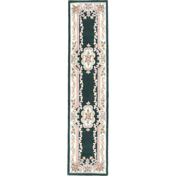 The Conestoga Trading Co. Oriental Handmade Tufted Wool Emerald Green ...
