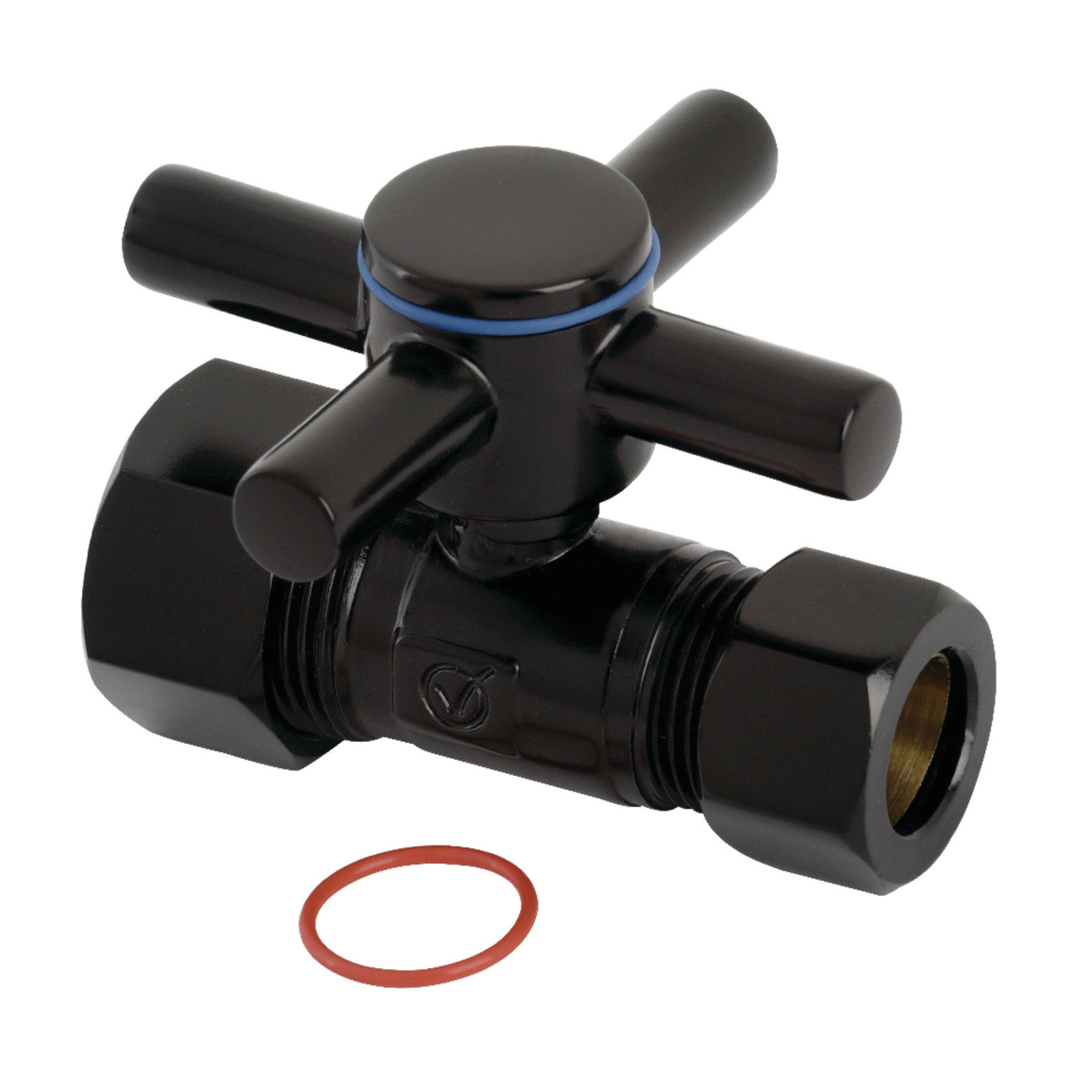 Kingston Brass Concord 5/8-Inch OD Comp x 1/2-Inch OD Comp Quarter-Turn ...