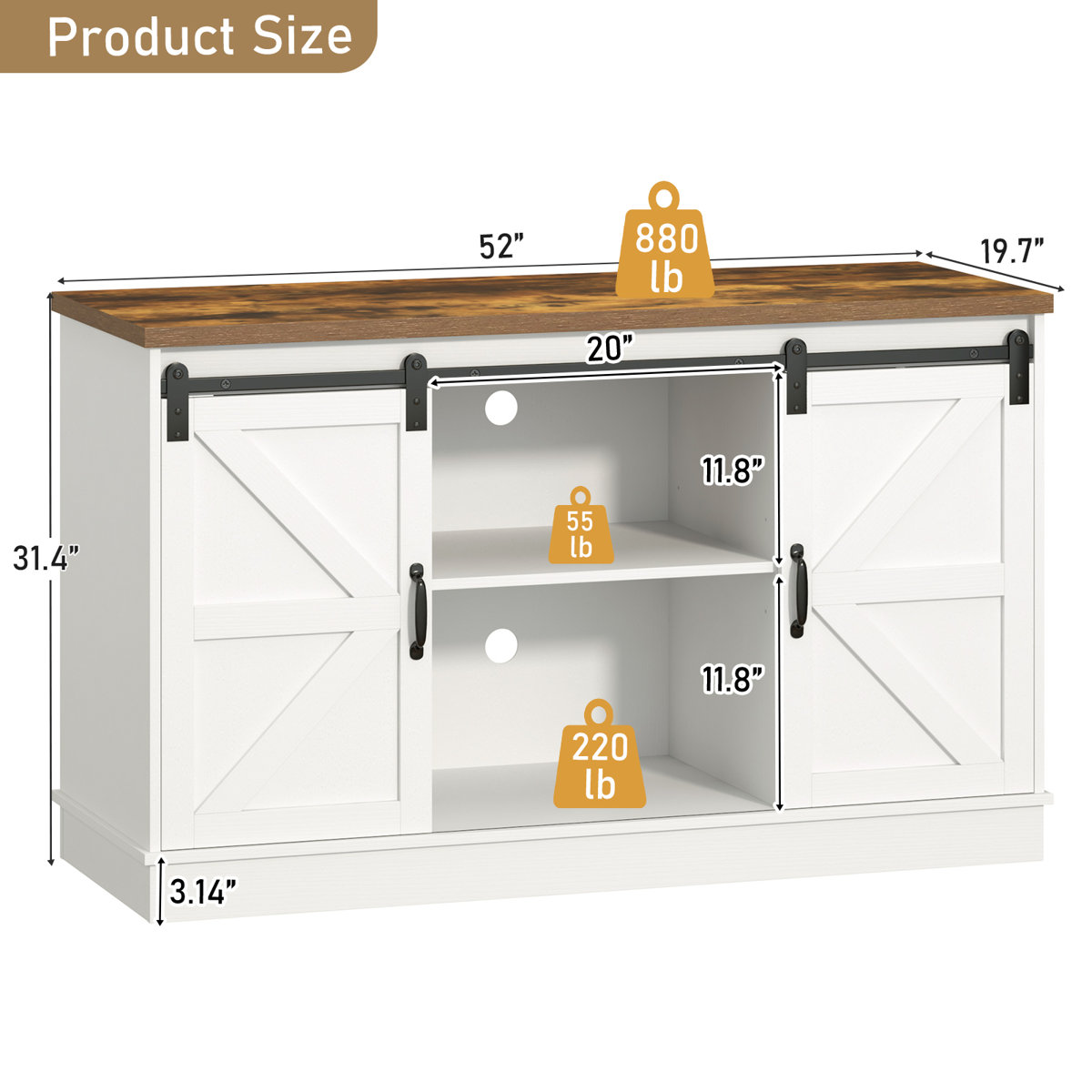 Gracie Oaks Farmhouse Aquarium Stand For 55-75 Gallon Fish Tanks ...