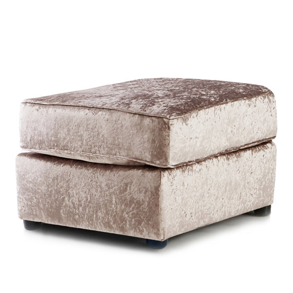 Fairmont Park Crystal Crushed Velvet Footstool - Mink | Wayfair.co.uk
