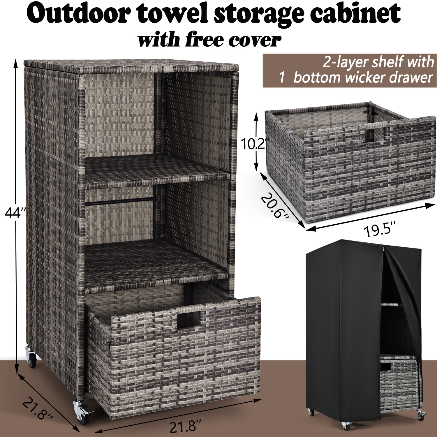 LeewooJardin Outdoor Towel Rack For Pool Outdoor Pool Towel Storage ...