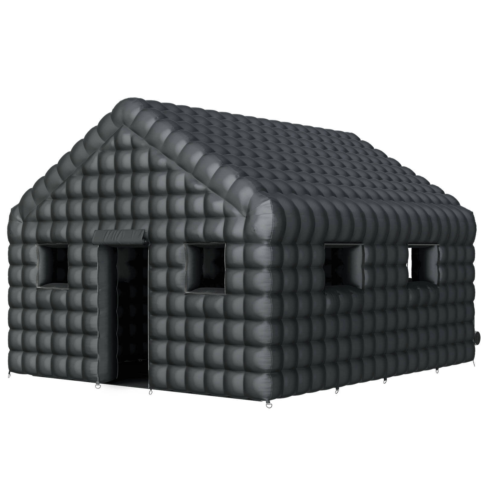 DSNAPE 20X16.5X12 Ft Large Black Inflatable Nightclub Tent With 950W ...