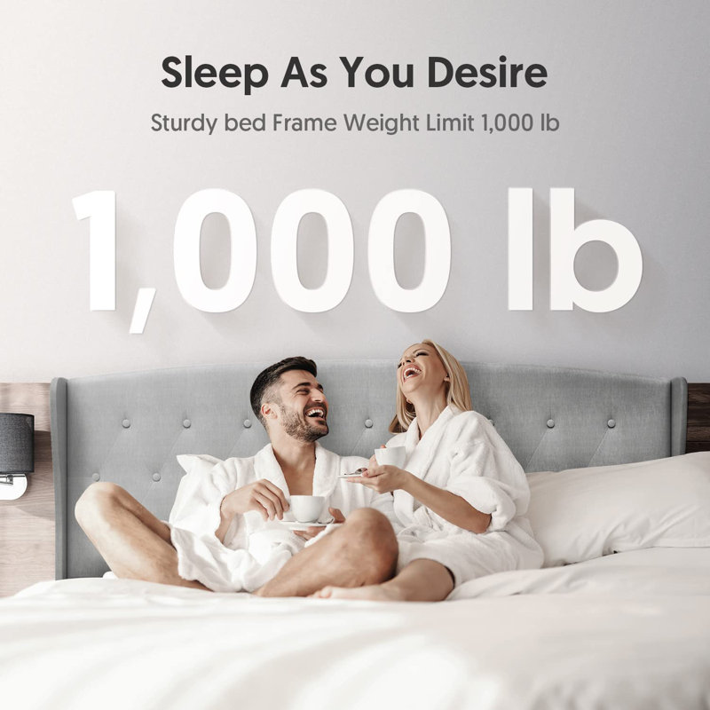 Winston Porter Kallam King Size Tufted Platform Bed & Reviews | Wayfair