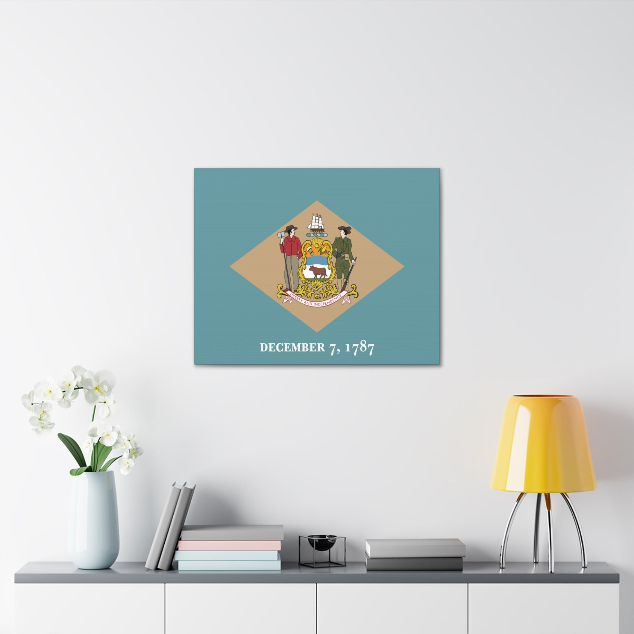Latitude Run® Delaware State Flag Canvas Vibrant Wall Art Unframed Home ...