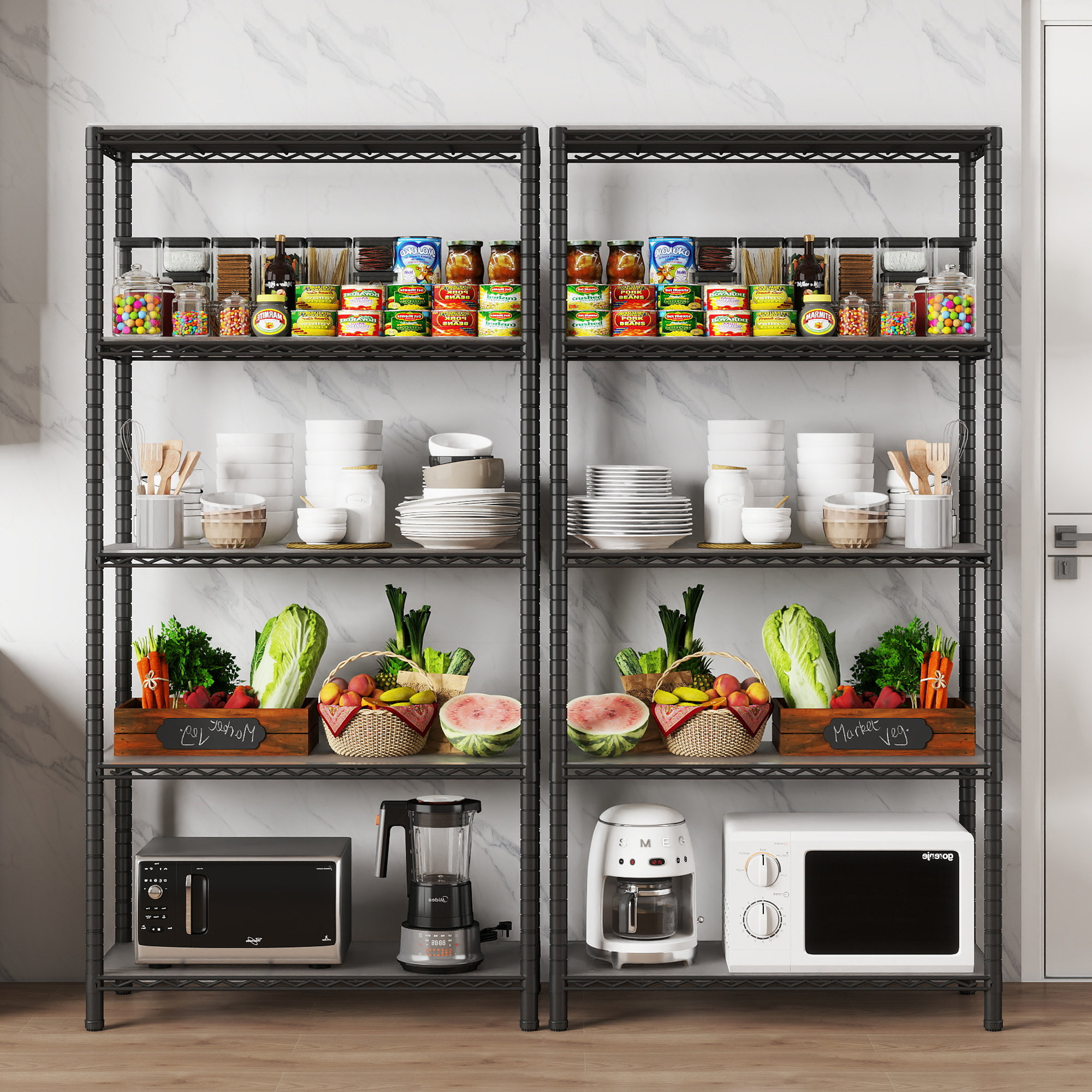 Rebrilliant Runiya Heavy Duty Steel Wire Shelving Unit With Liners By ...
