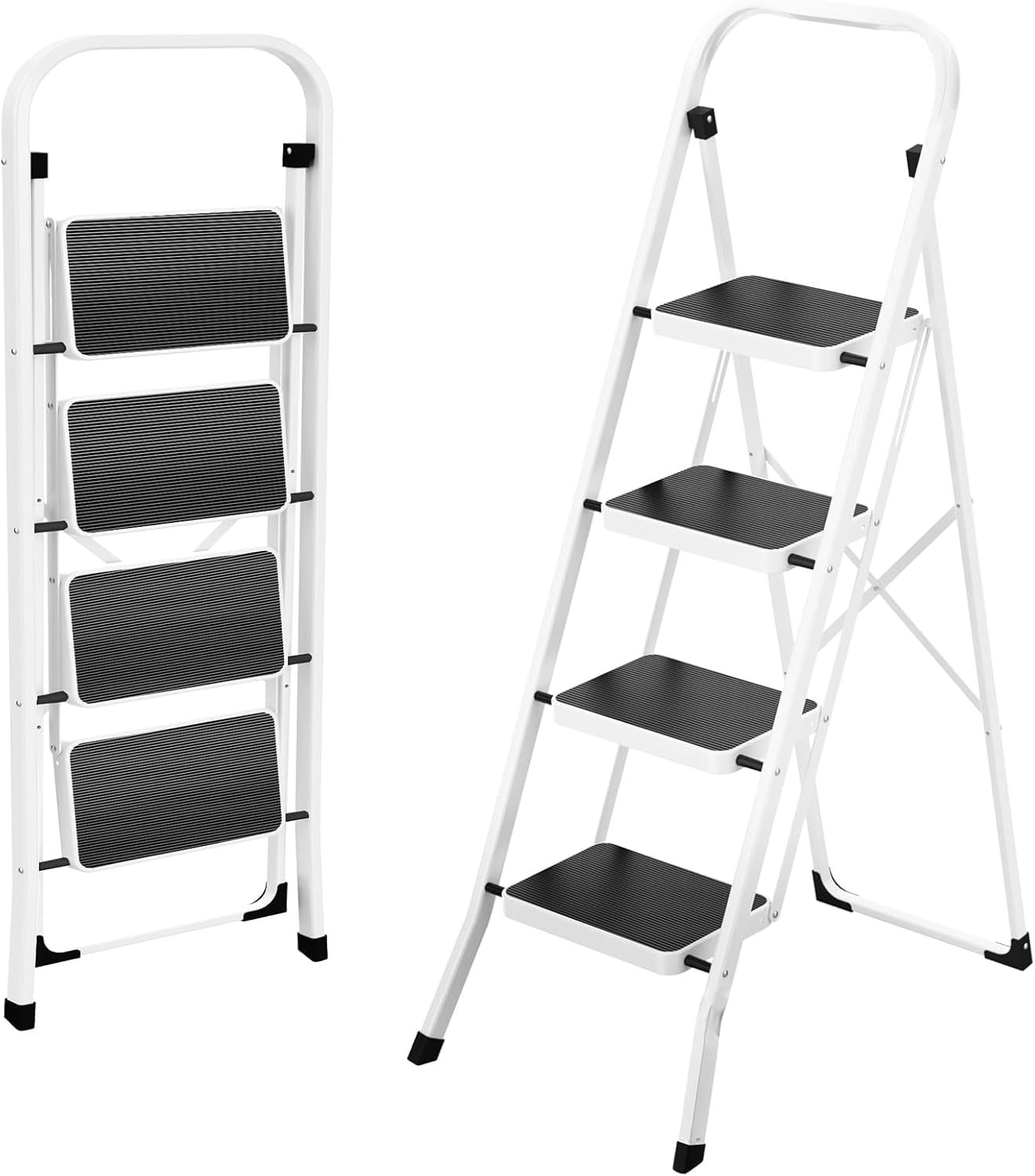 WFX Utility™ 4 Step Folding Ladder, Lightweight Portable Stepladder ...