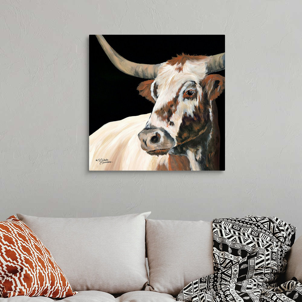 Union Rustic Longhorn Love by Michele Norman - Print on Canvas ...