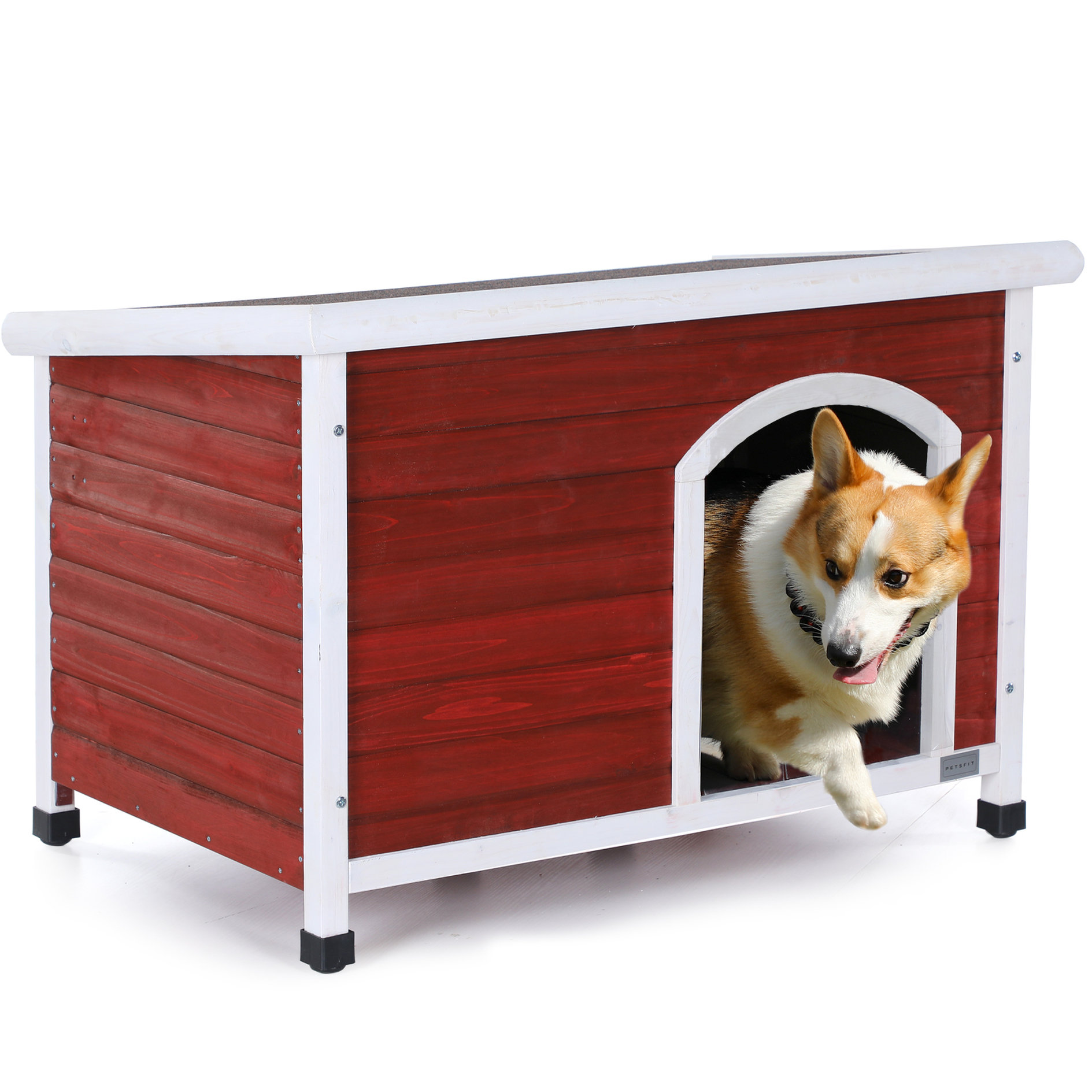 August Grove® Medium Dog House With Elevated Platform And Exterior ...