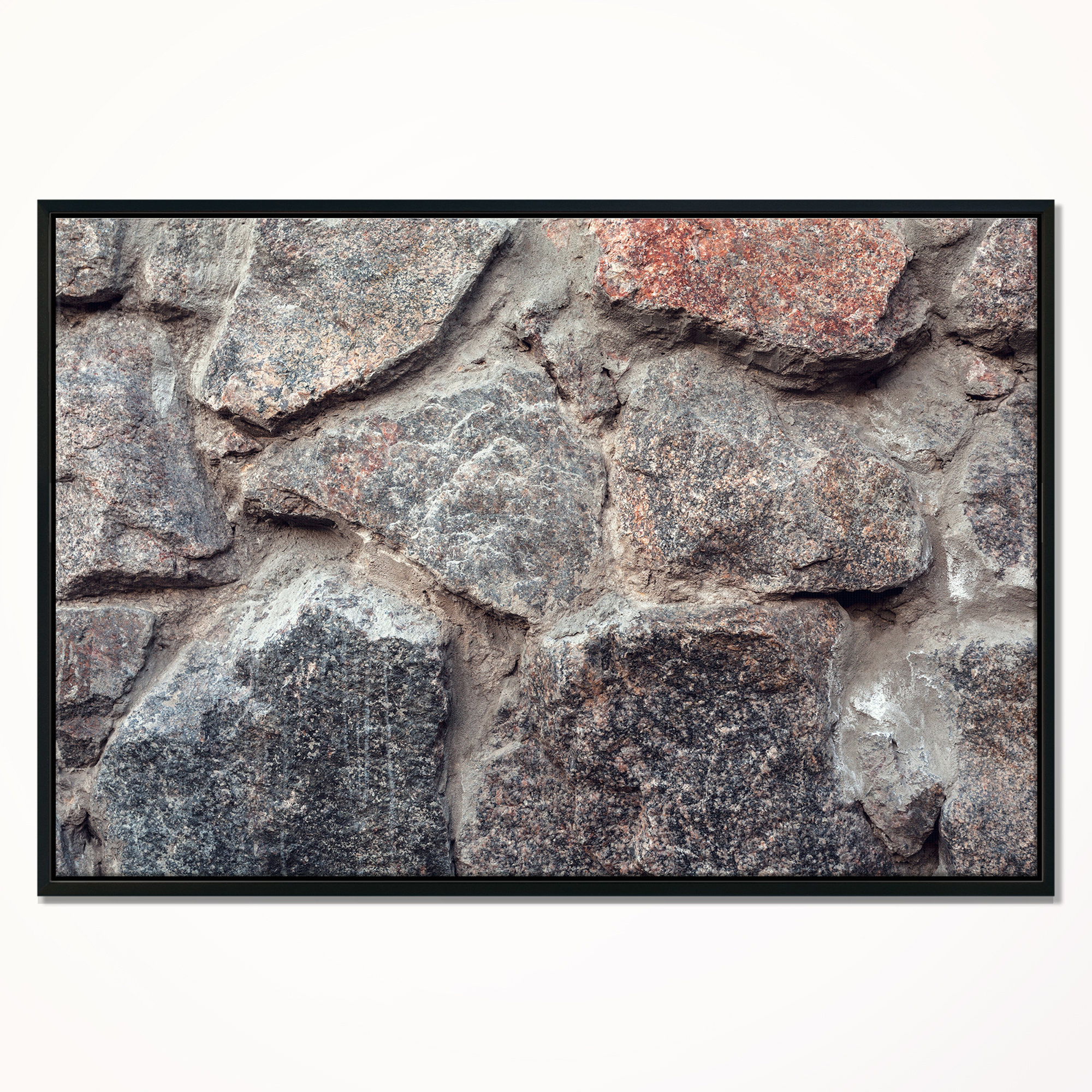 East Urban Home 'Natural Granite Stone Texture' Floater Frame ...