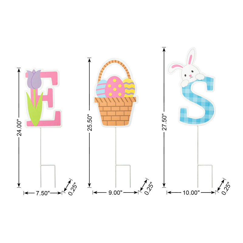 Arlmont & Co. Leatha 6 Piece Easter Garden Stake Set | Wayfair
