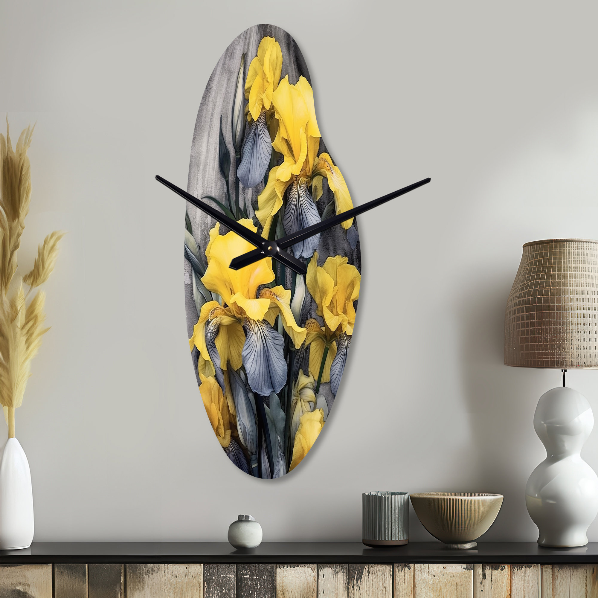 East Urban Home Ballif Yellow Grey Petal Of Iris I - Irregular Shape ...