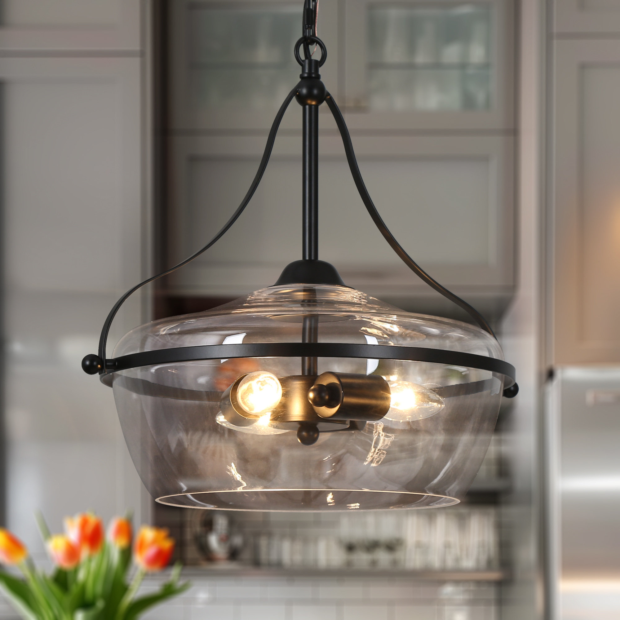 Longshore Tides Luminaire suspendu pour îlot de cuisine 3 lumières 14 ...