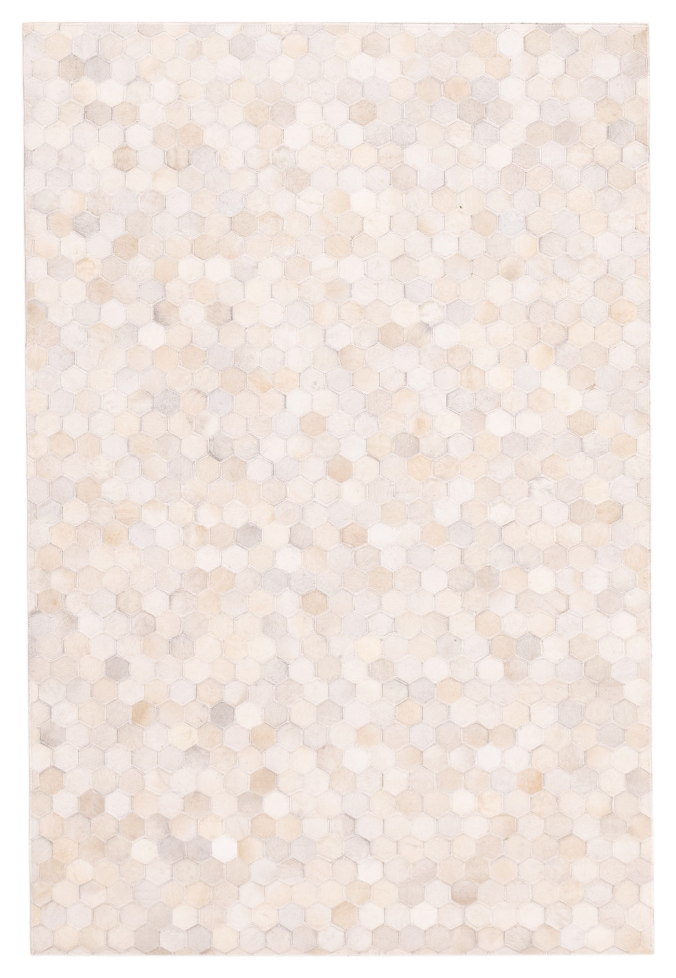 One Allium Way® Cowhide Patchwork Ivory Rug 4'0" x 6'0" | Wayfair