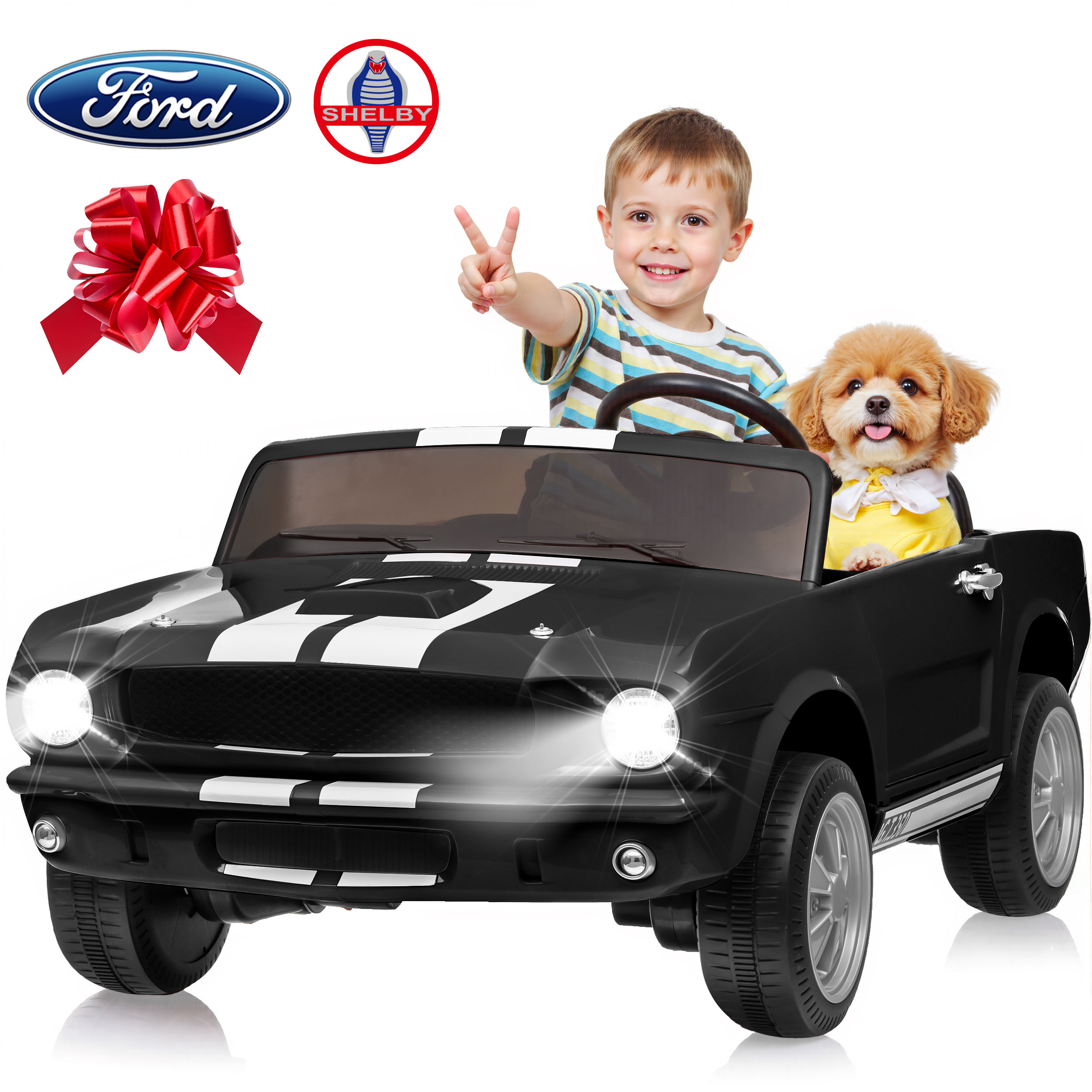 Anrli 24V Licensed Shelby GT350 Kids Electric Ride-On Car – 4WD, 2 ...