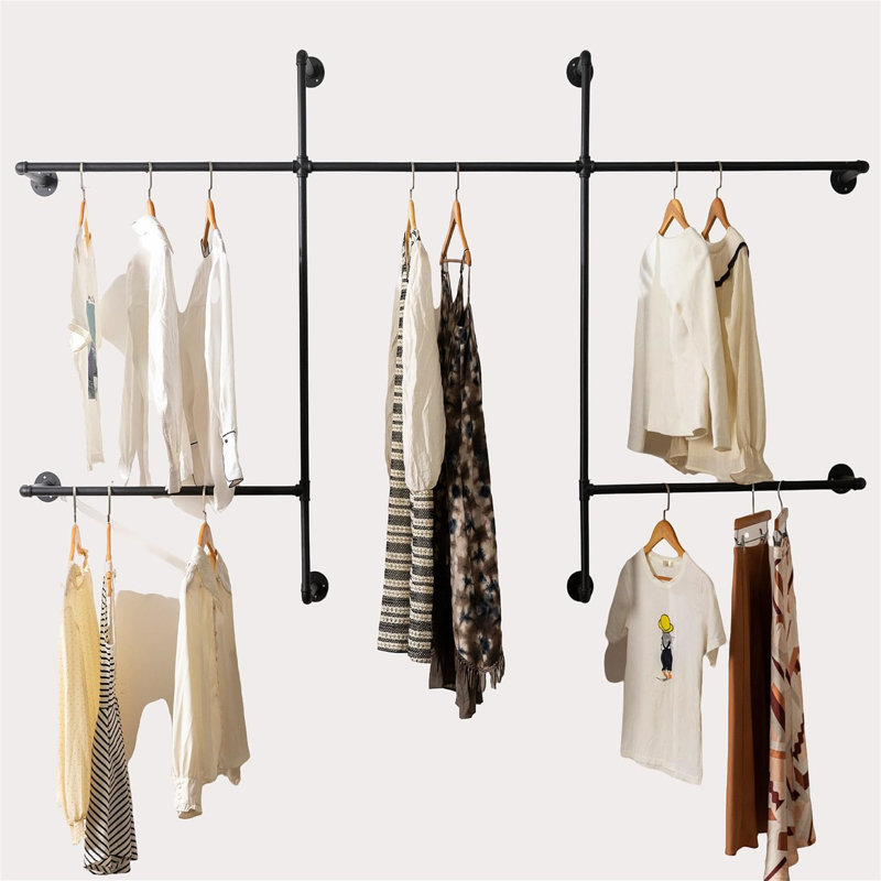 Rebrilliant Niyla Metal Wall Mounted Clothes Rack | Wayfair