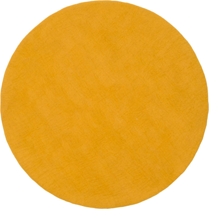 Myfelt Round Solid Colour Hand Woven Hand Knotted Mustard Area Rug ...