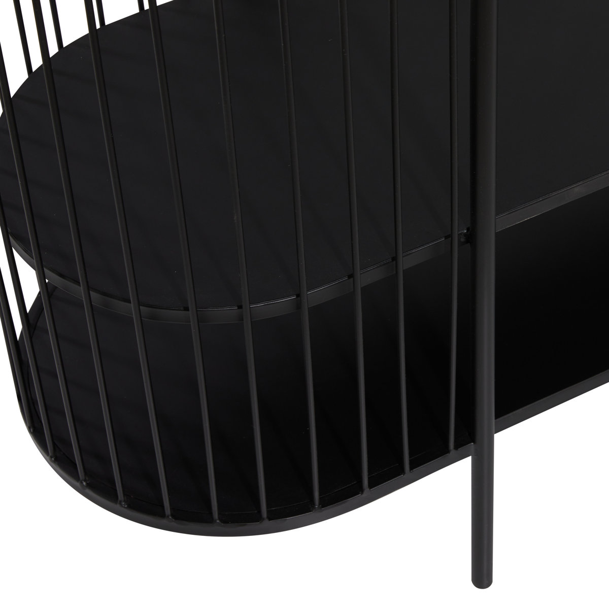 AllModern Sobro Black Metal Narrow Birdcage Style 2 Shelf Console Table ...