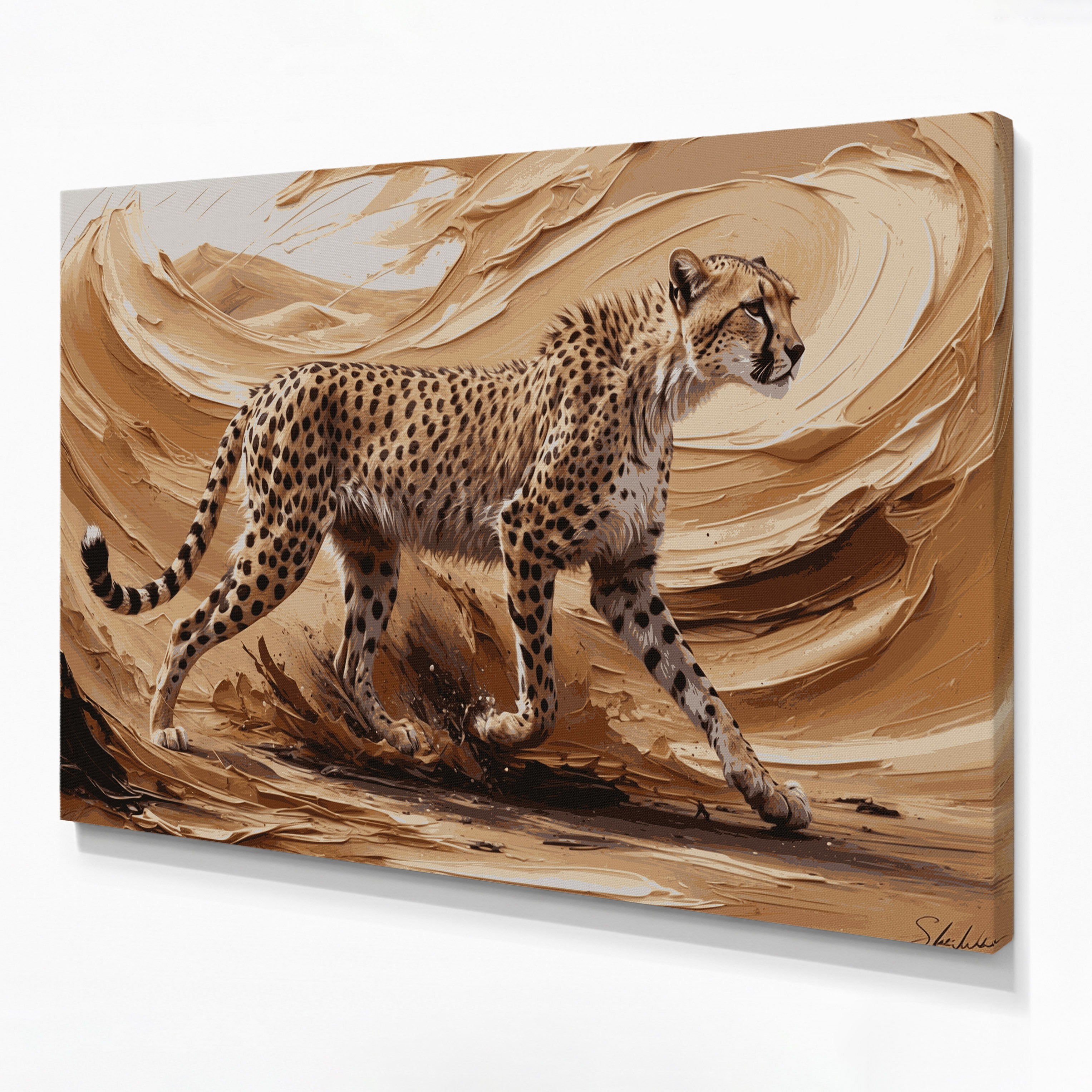 Dakota Fields Big Cats Saharan Cheetah Brown Canvas Wall Art - Wayfair ...