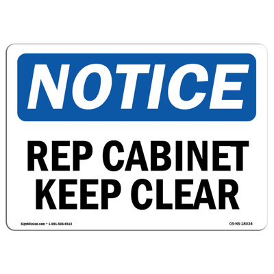 SignMission Rep Cabinet Keep Clear Sign | Wayfair