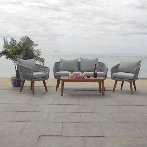 Corrigan Studio® Robson 4 Piece Sofa Seating Group with Cushions ...