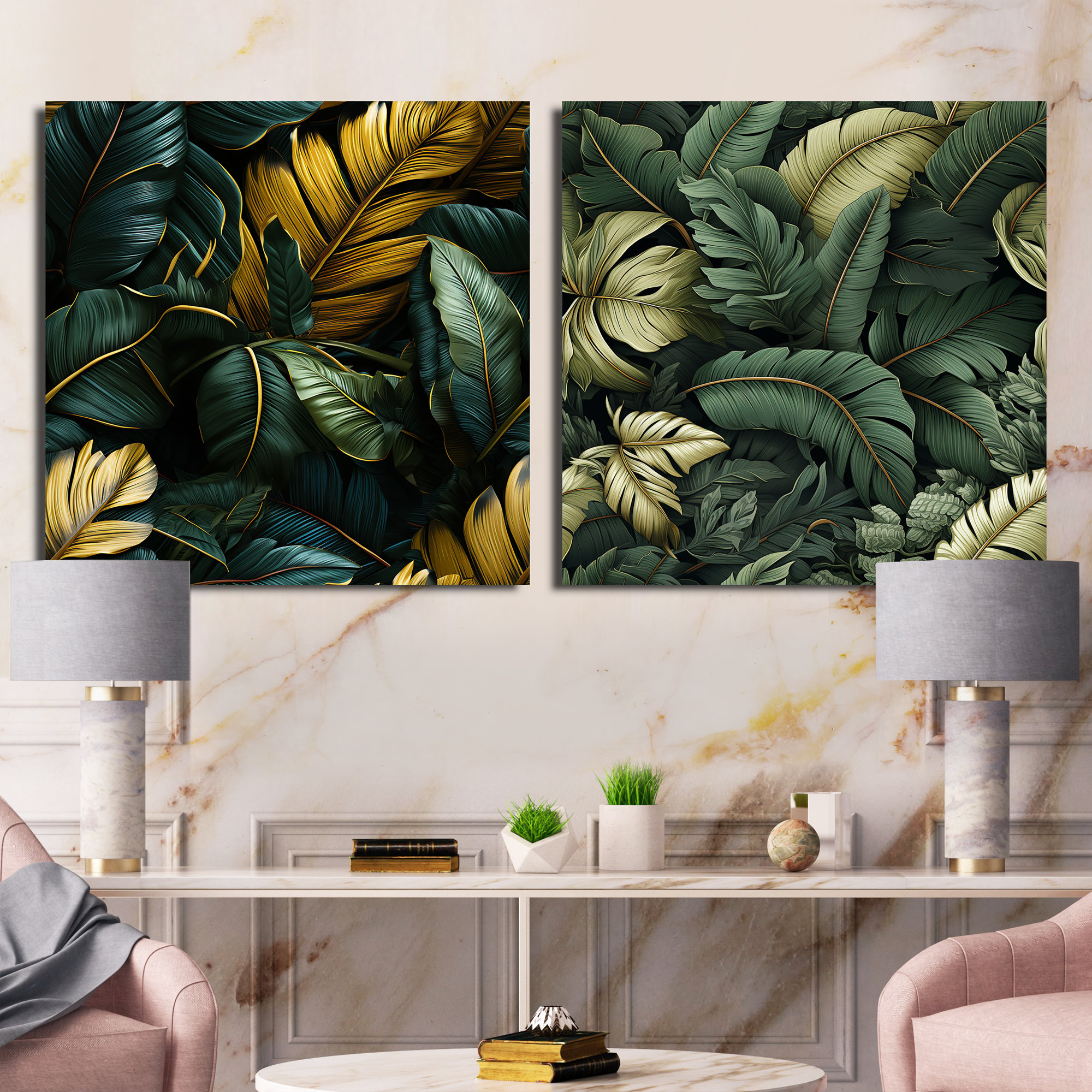 Bay Isle Home™ Green Yellow Banana Leaf Bliss Tropical Pattern ...