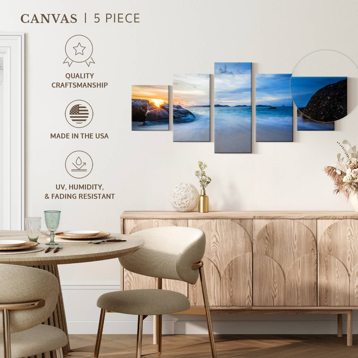 Highland Dunes Coastal Ocean Nightfall | Wayfair