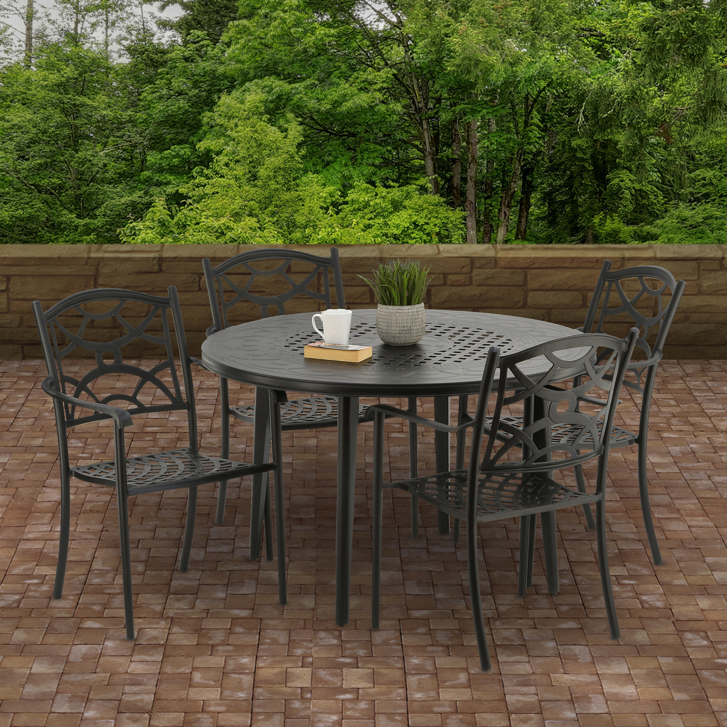 National Outdoor Living Metal 4 - Person Dining Table - Wayfair Canada