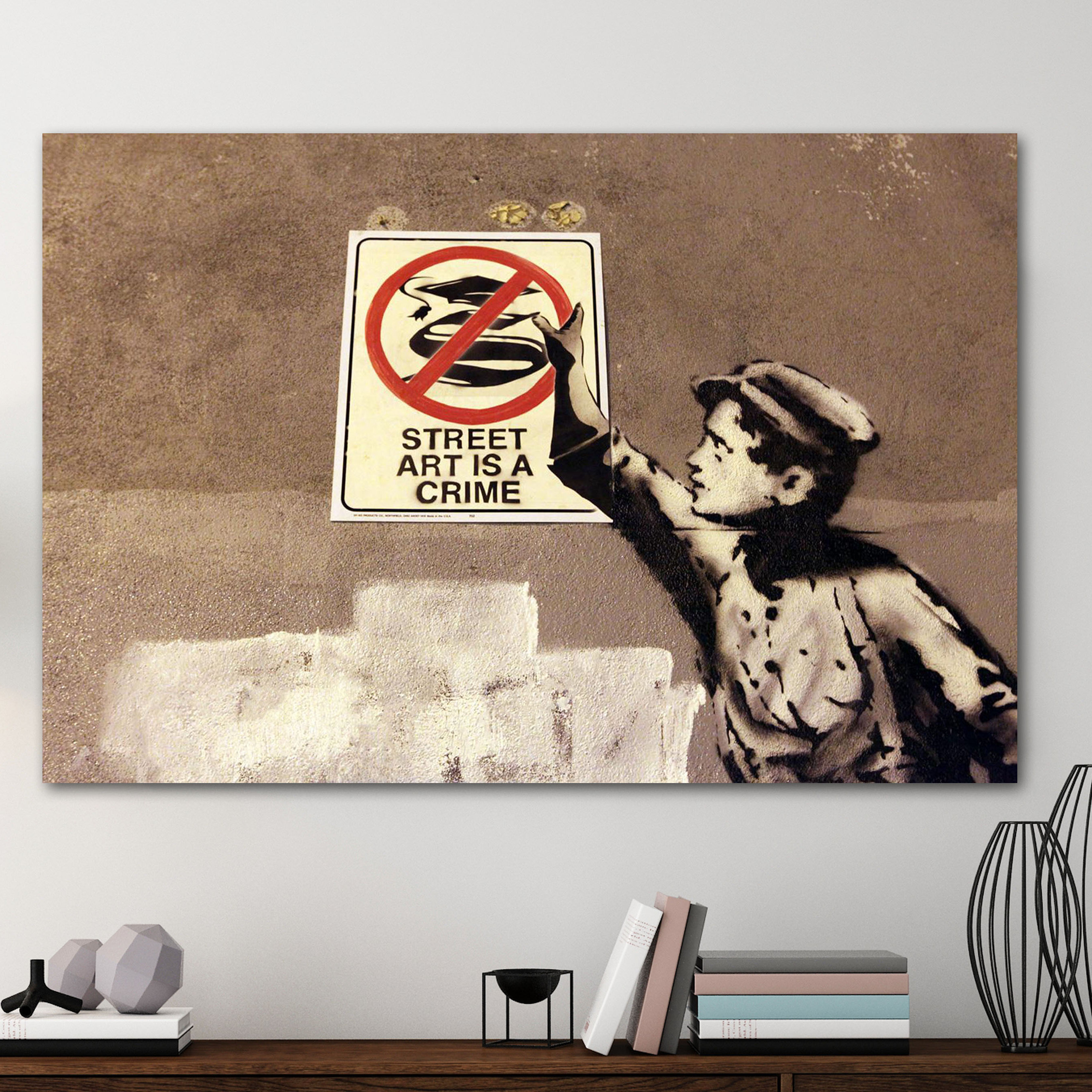 East Urban Home Street Art is a Crime by Banksy - Graphic Art Print on ...