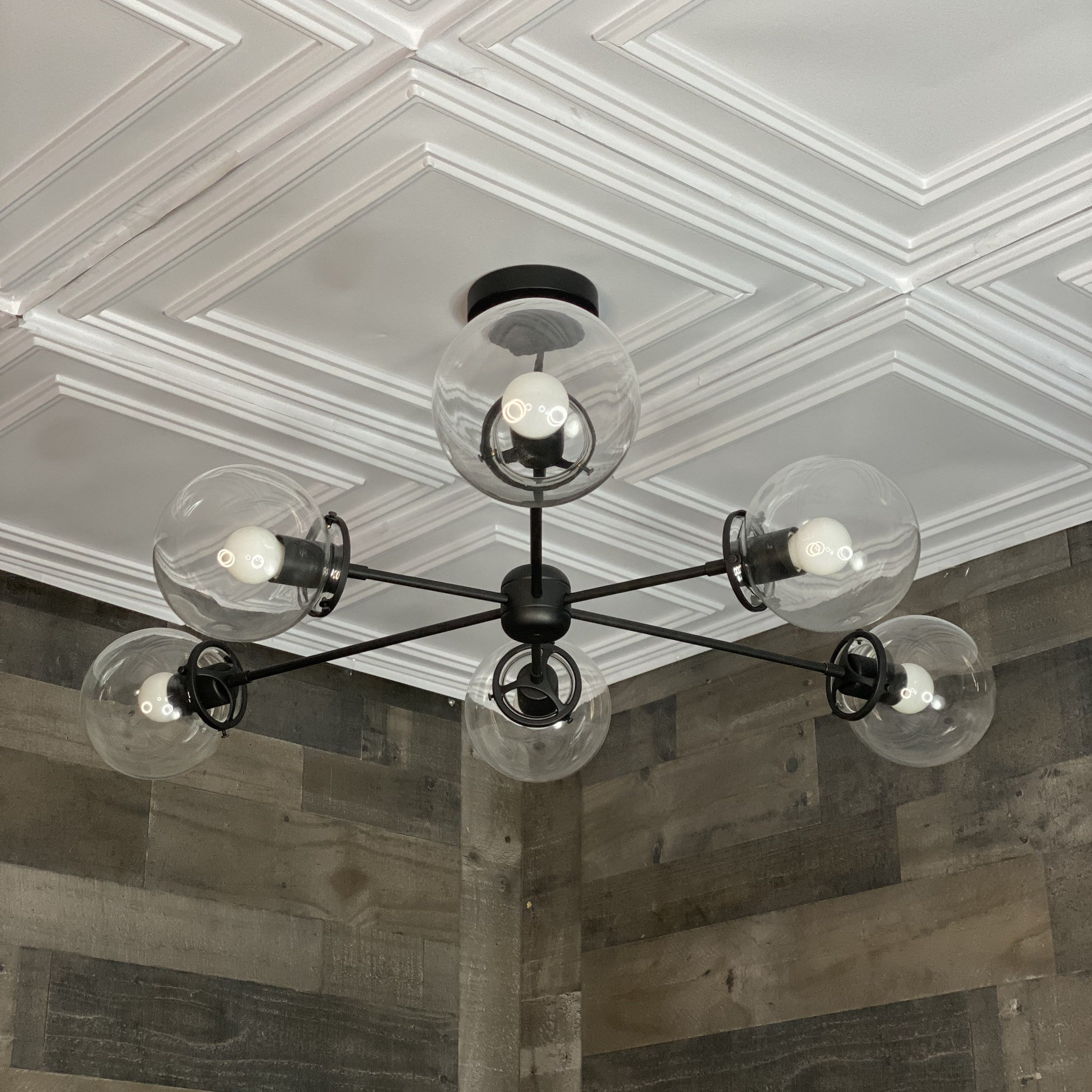 Everly Quinn Large Modern Chandelier Mid Century Industrial 6 Bulb 6 ...